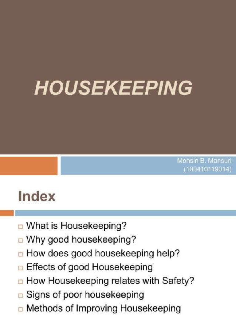 Housekeeping Powerpoint | PDF
