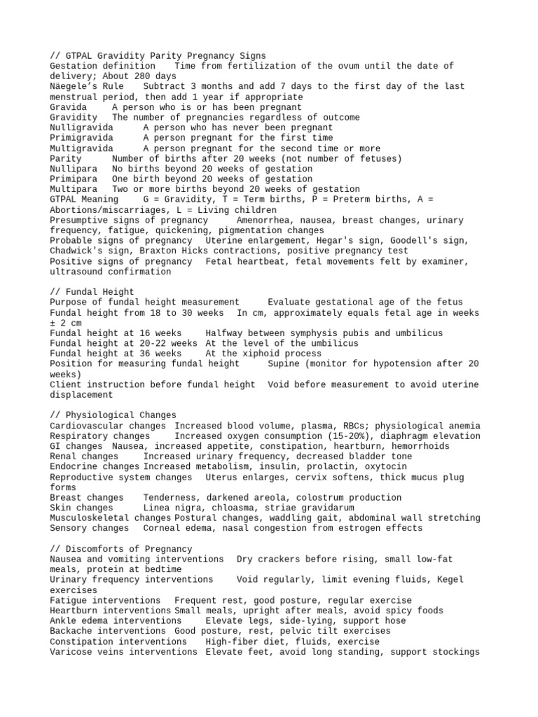 GTPAL Pregnancy Guide: Signs & Changes | PDF | Pregnancy | Mammalian ...