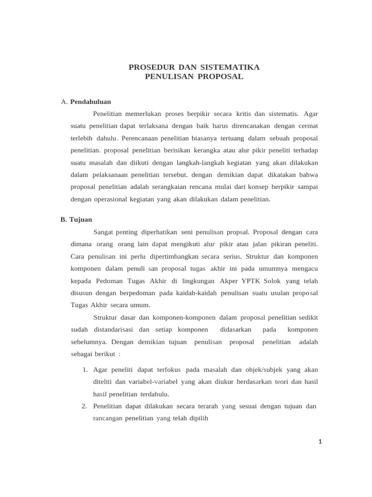SISTEMATIKA PENULISAN PROPOSAL - Terbaru 2025 | PDF