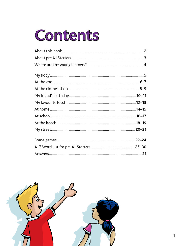 Starters Word List Picture Book Organized | PDF