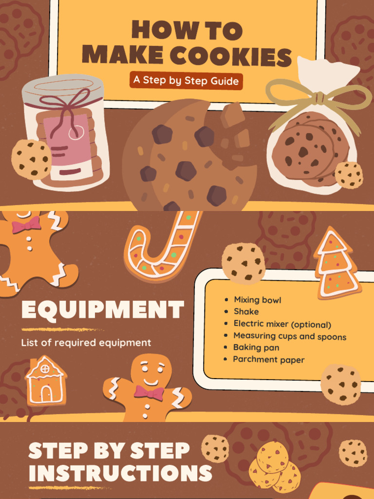 Brown and Yellow Illustrative How To Make Cookies Presentation ...