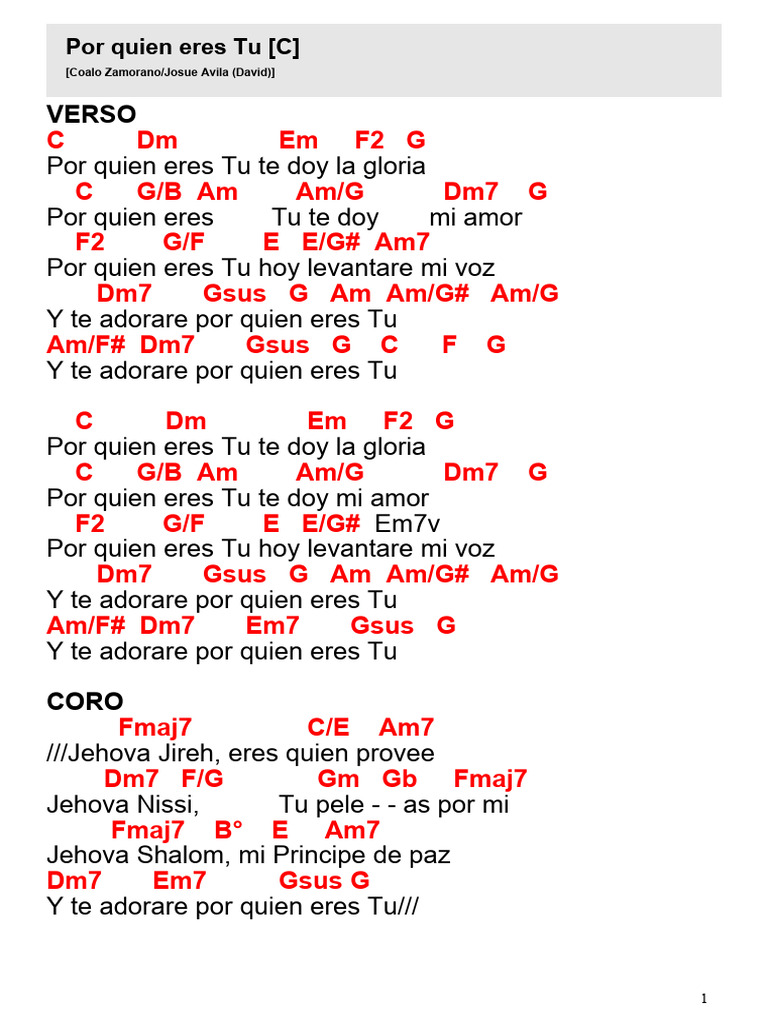 Por Quien Eres Tu - C | PDF