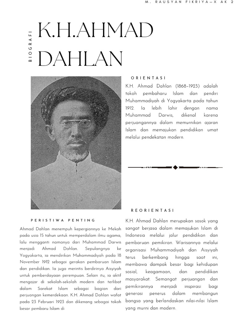 Muhammad Rausyan Fikriyan, Biografi K.H.ahamd Dahlan - 20250521 ...