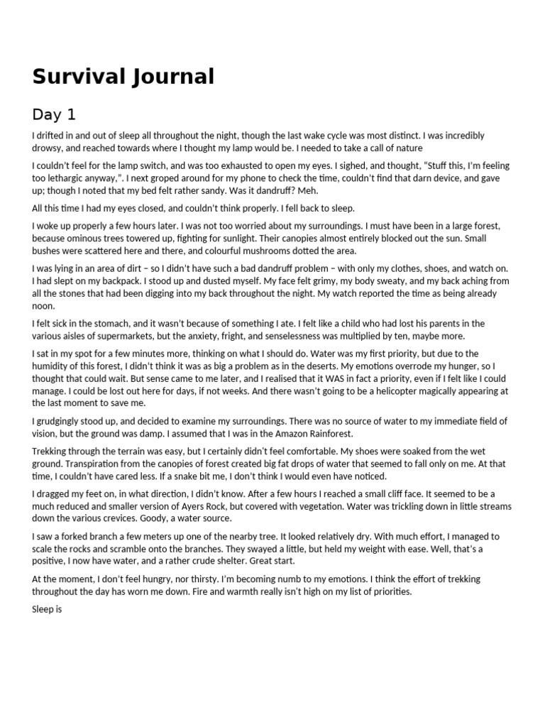 Survival Journal | PDF