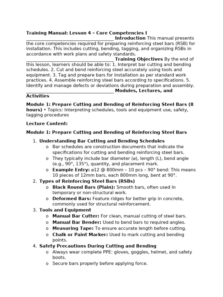 RSB Lesson Plans CBLM LESSON 4 | PDF | Personal Protective Equipment ...