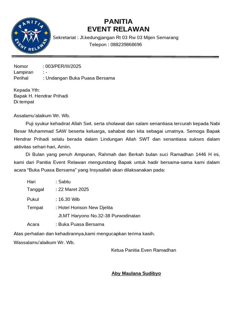 Undangan Buka Puasa Bersama 2025 | PDF