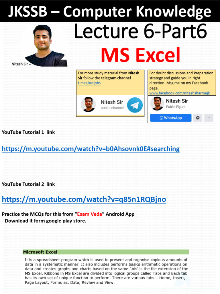 MS Excel | PDF | Mobile Software | Internet