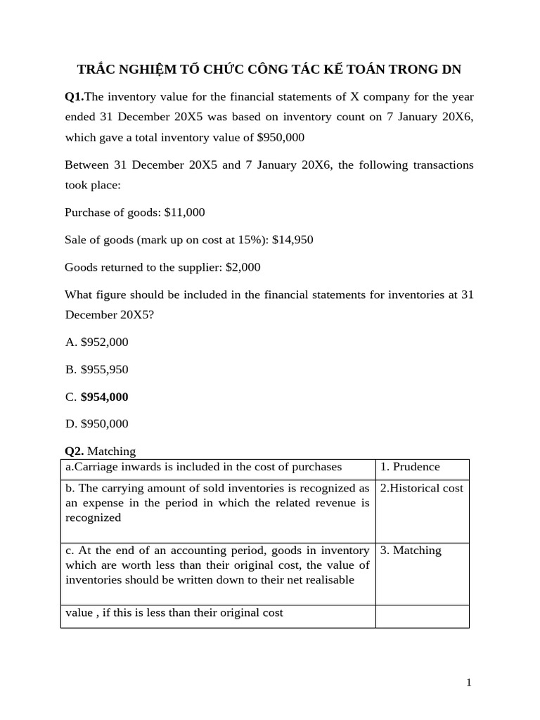 Đề Leak Tcctkt | PDF | Debits And Credits | Expense