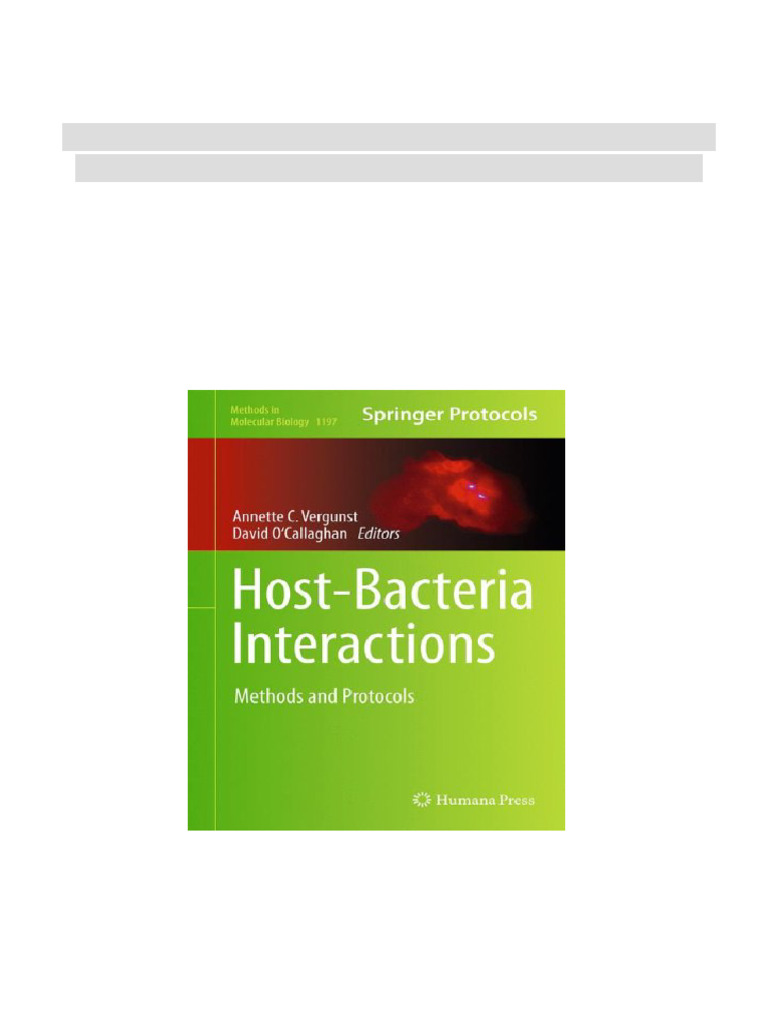 Host Bacteria Interactions Methods and Protocols 1st Edition Annette C. Vergunst Download | PDF ...