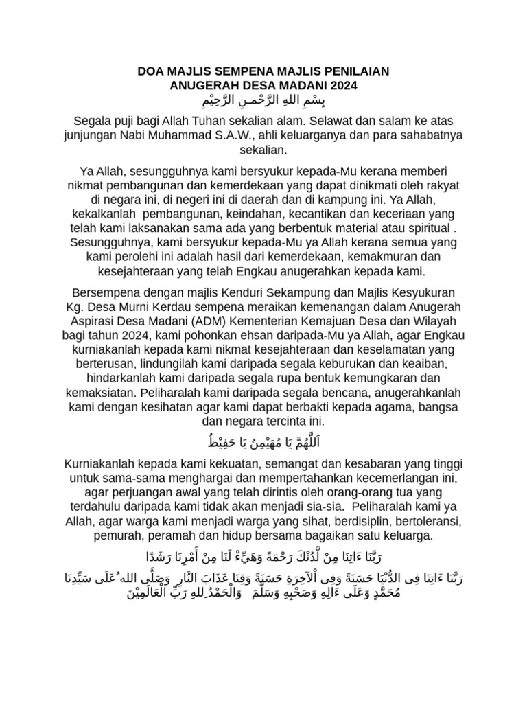 Doa Adm DMK 2024 | PDF