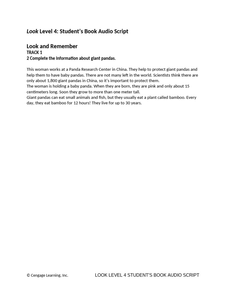 Look Level 4: Student Audio Script | PDF