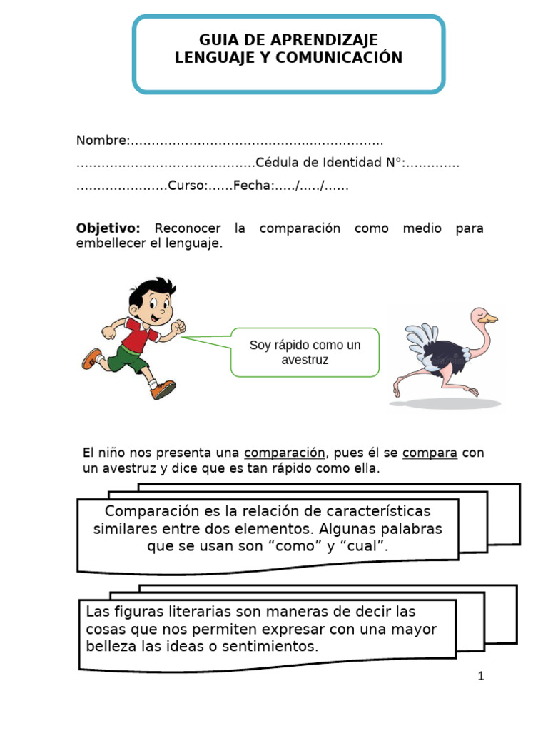 Comparaciones en Lenguaje y Comunicación | PDF