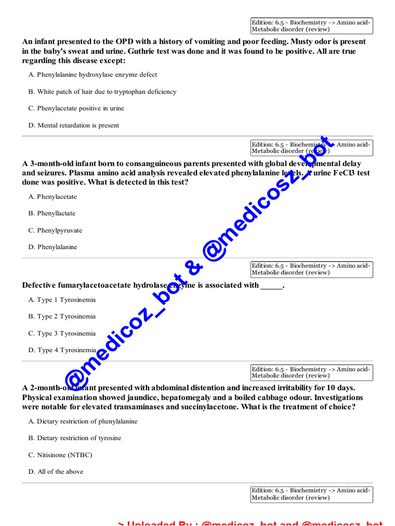 Biochemistry - Amino Acid - Metabolic | PDF