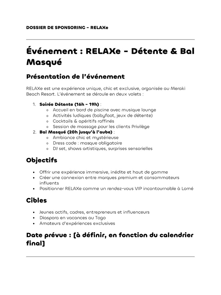 Dossier de Sponsoring | PDF