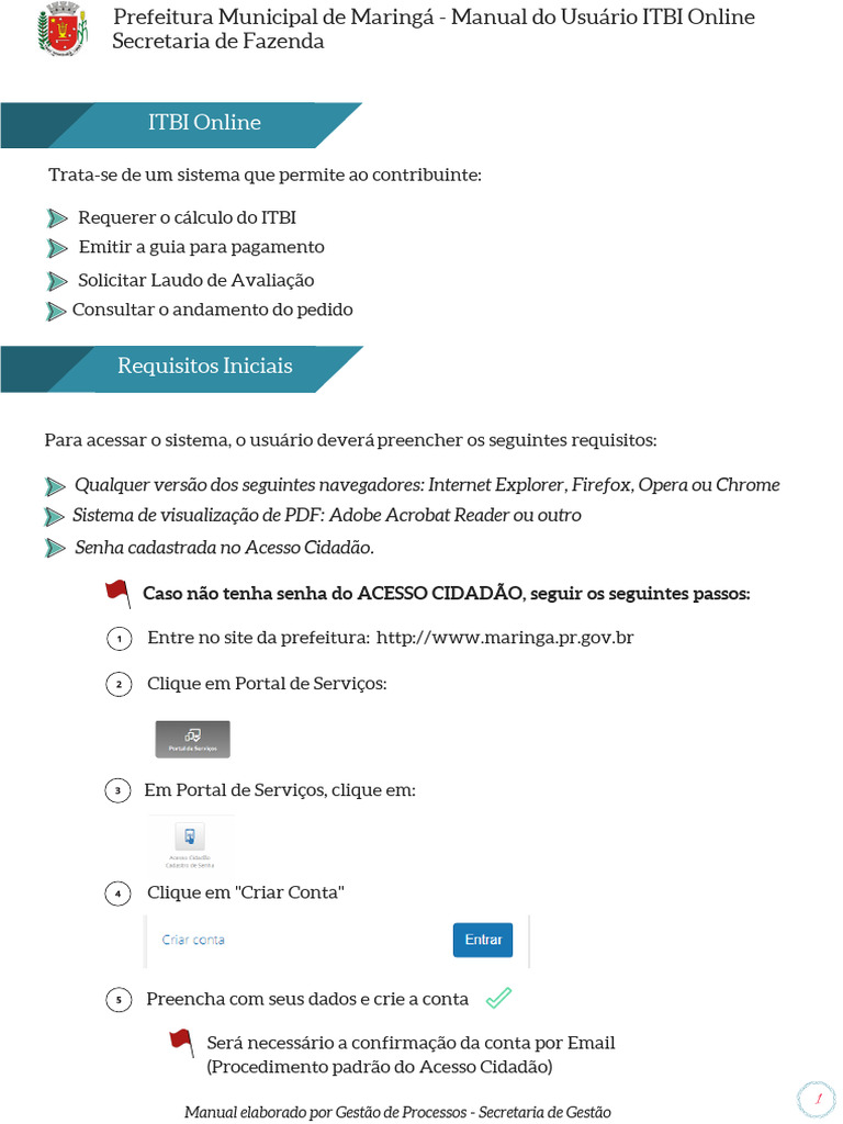 Manual Itbi Online | PDF | Internet | Usuário (informática)