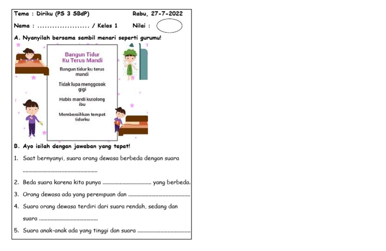 Tema Diriku PS 3 SBdP Rabu, 27-7-2022 | PDF