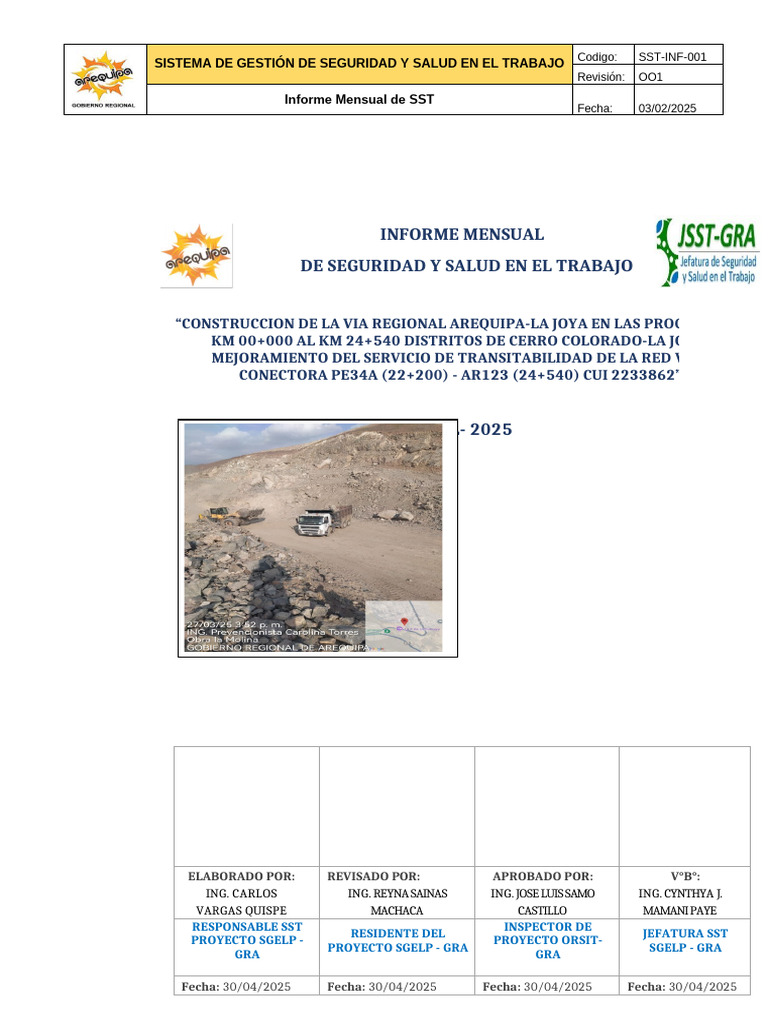 Informe Mensual SST - Abril 2025 | PDF | Seguridad y salud ocupacional ...
