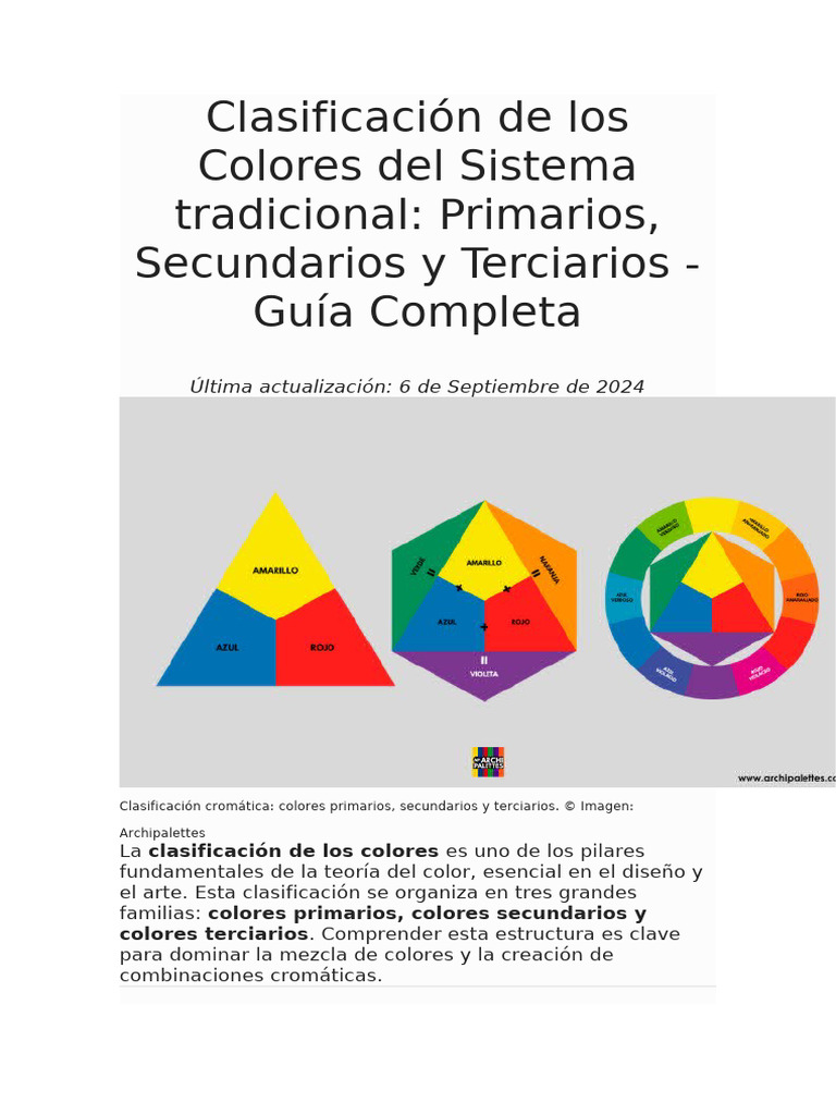 Clasificación de Los Colores Del Sistema Tradicional | PDF | Color ...