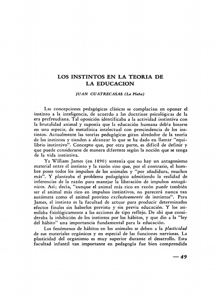 Los Instintos en La Teoria de La Educación | PDF | Libido | Mente ...
