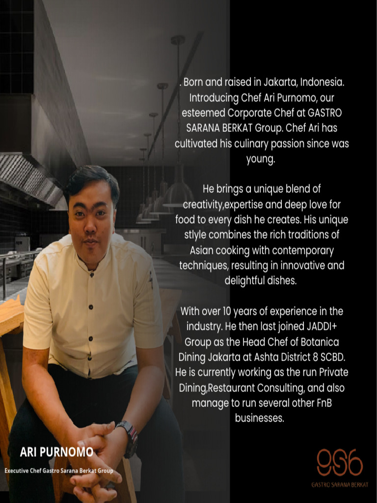 Born and Raised in Jakarta, Indonesia. Introducing Chef Ari Purnomo, Our E - 20250718 - 232827 ...