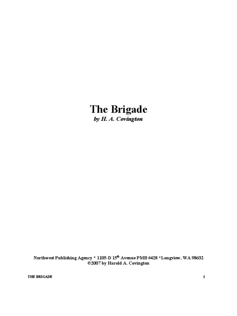 Harold Covington - The Brigade | PDF | Bureau Of Alcohol | Nazi Germany