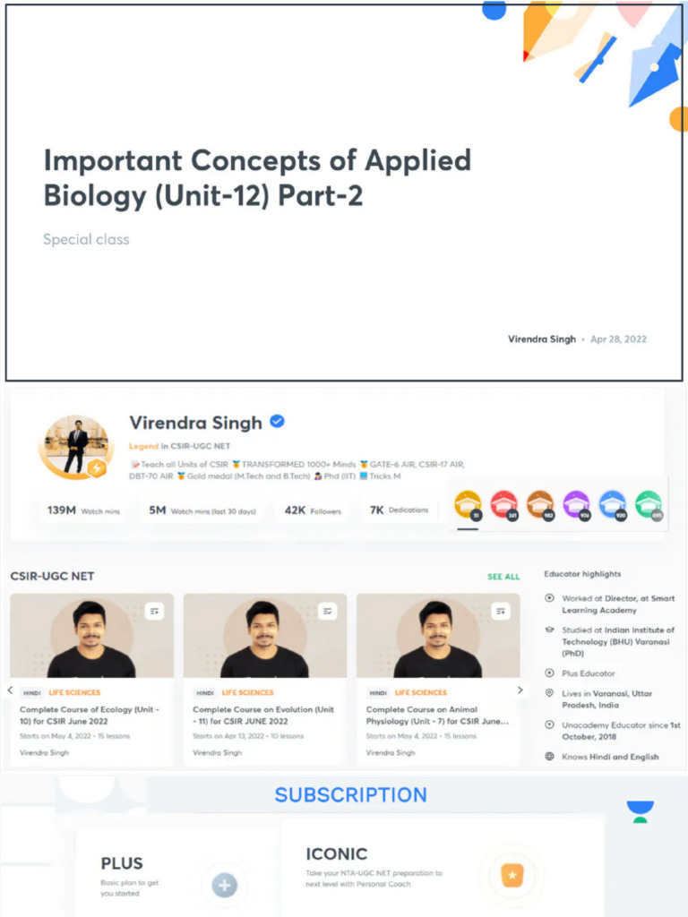 Important Concepts of Applied Biology Unit12 Part2 With Anno | PDF