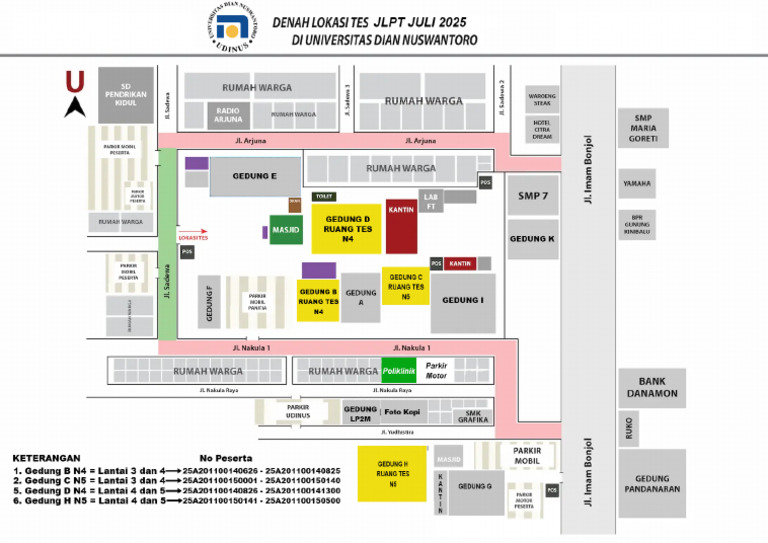 Denah Lokasi JLPT Di Udinus | PDF