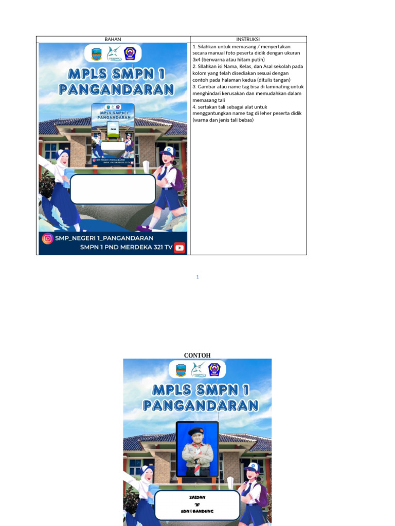 Panduan Laminating Name Tag Peserta Didik | PDF
