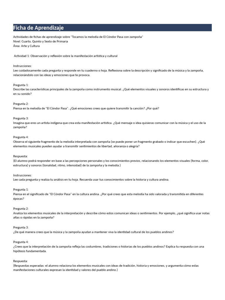 Ficha S | PDF | Tradiciones | Ritmo