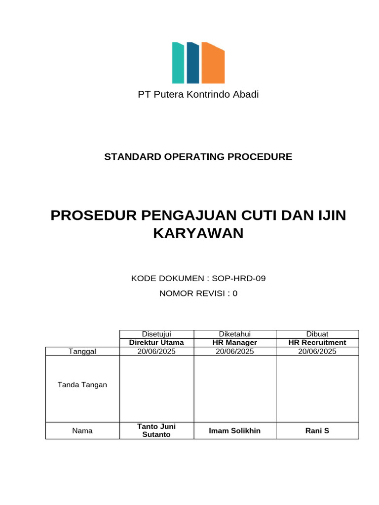 Sop-Hrd-09 - Pengajuan Cuti Dan Ijin Karyawan | PDF