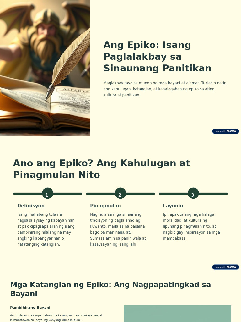 Ang Epiko Isang Paglalakbay Sa Sinaunang Panitikan | PDF