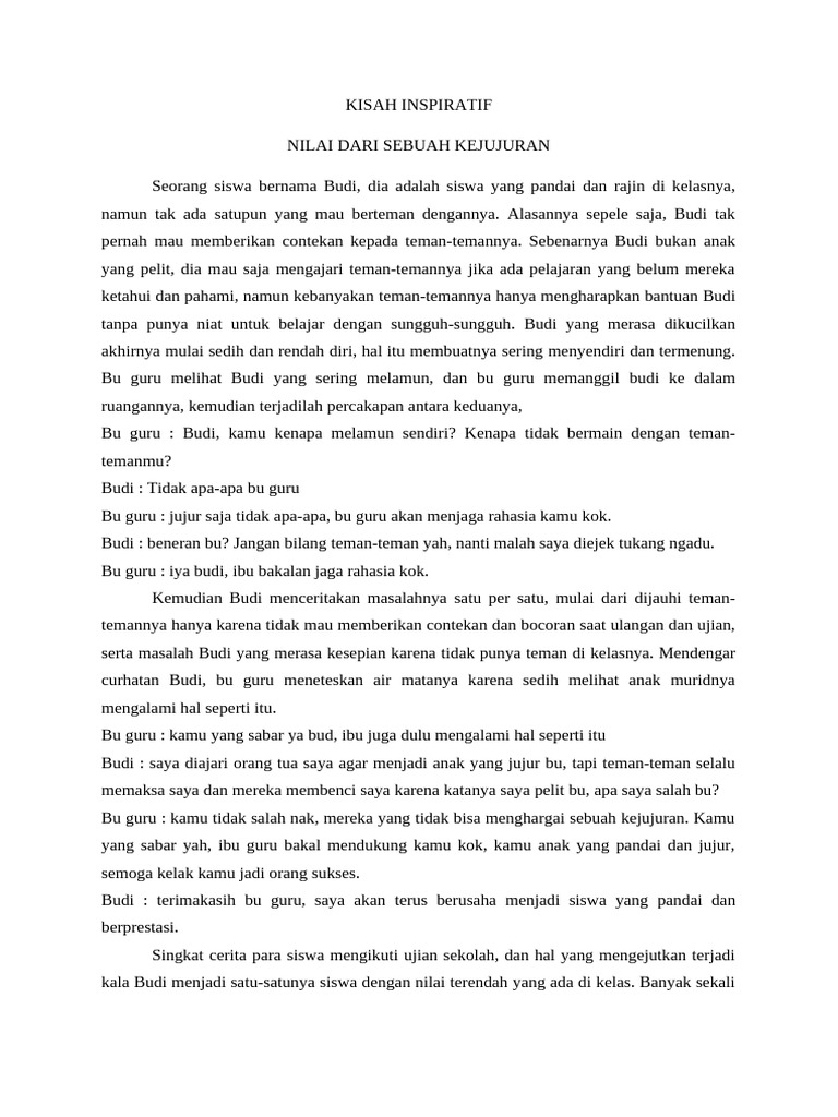 KISAH INSPIRATIF Mencontek | PDF