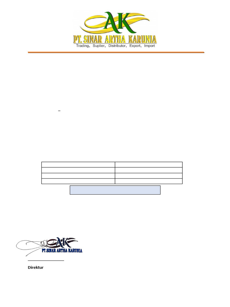 Surat Penawaran CV SInar Gemilang | PDF