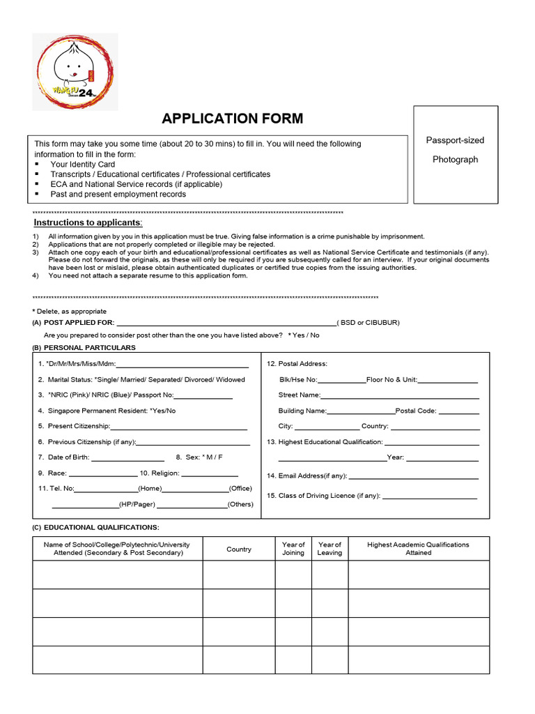 Wangfu - Job Application Form | PDF | Criminal Record | Justice