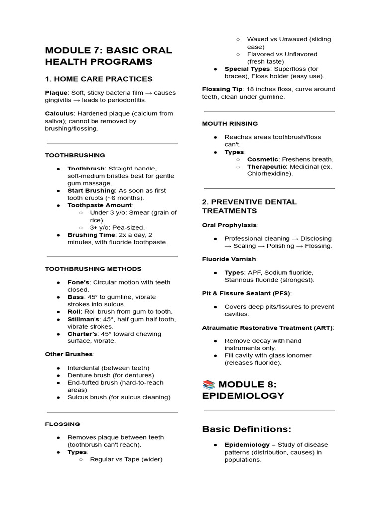 Essential Oral Health Care Practices | PDF | Toothbrush | Health Sciences