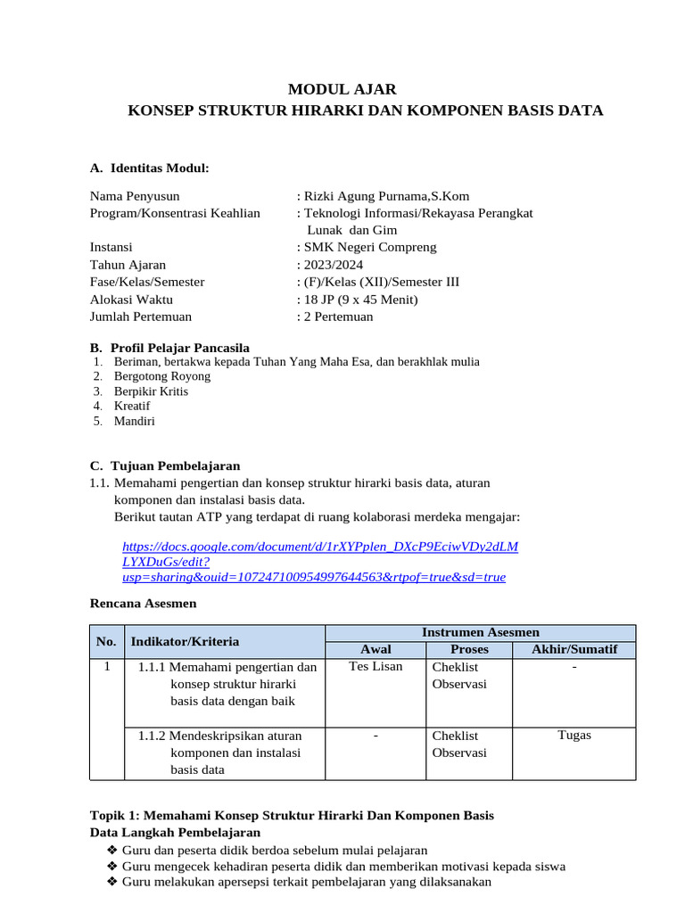 Modul Ajar Rekayasa Perangkat Lunak - Konsep Struktur Hirarki Dan ...