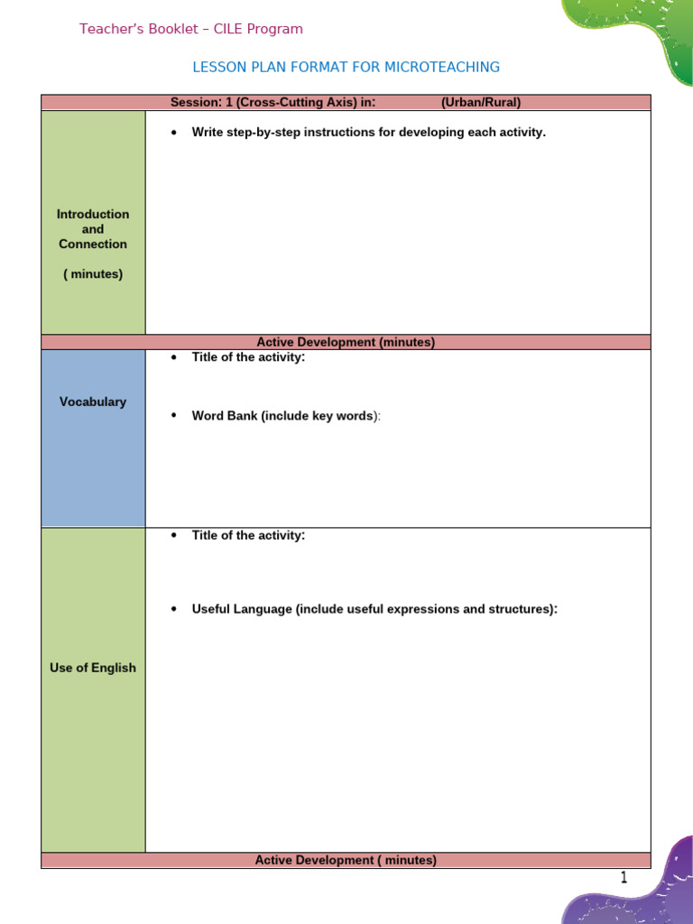 Lesson Plan Template (Microteaching) | PDF | Lesson Plan | Communication