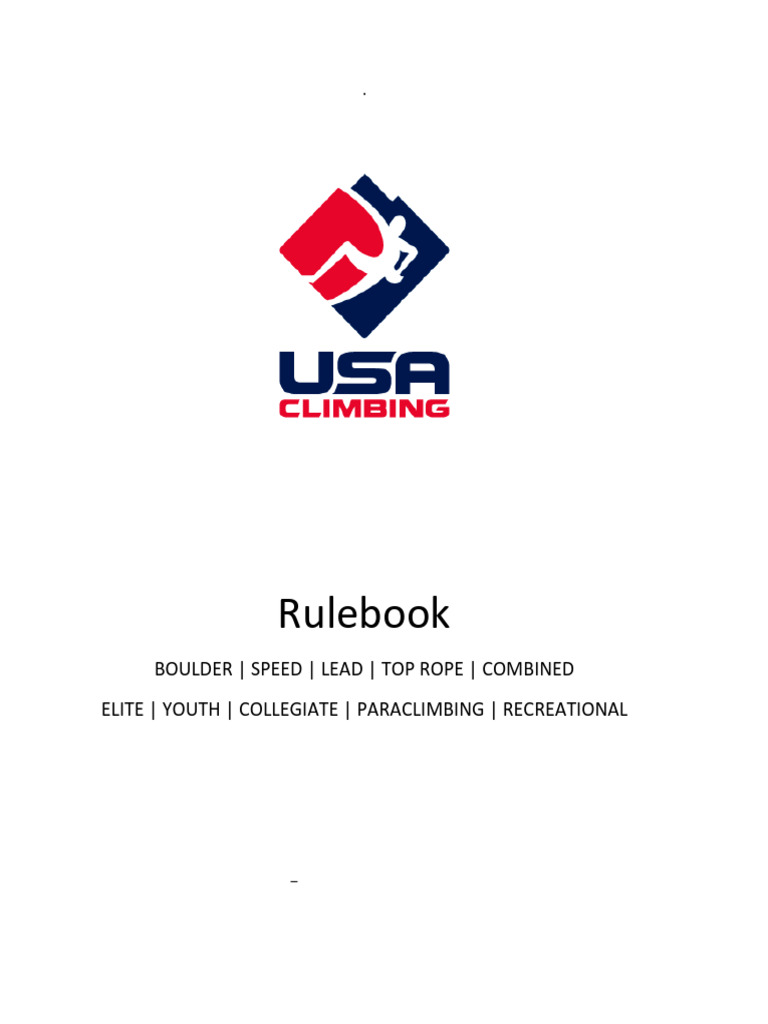 USA Climbing Rulebook 2024-2025 | PDF | Rock Climbing | Sport Variants