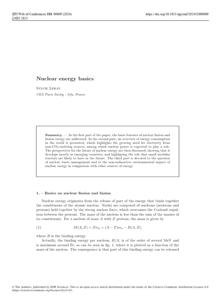 Nuclear Energy Basics | PDF | Radioactive Waste | Nuclear Fission