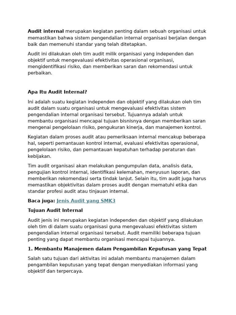 Materi Audit Internal | PDF