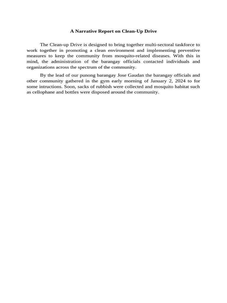 Narrative Clean Up Drive | PDF