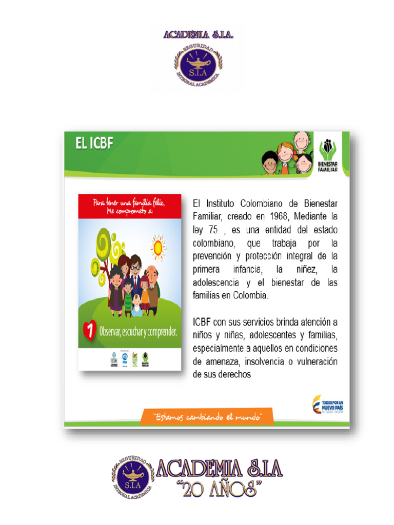 Icbf Mision, Vision, Pincipios | PDF