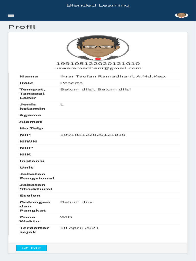 Profil Peserta LMS Lembaga Administrasi | PDF