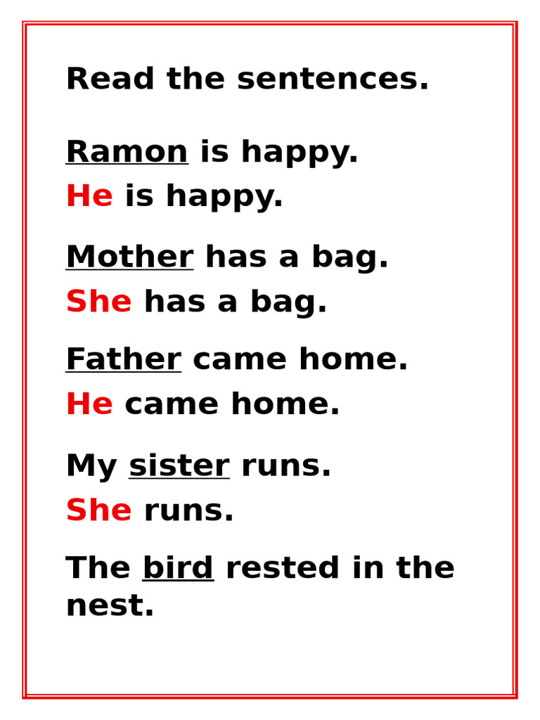 Reading - Pronoun | PDF