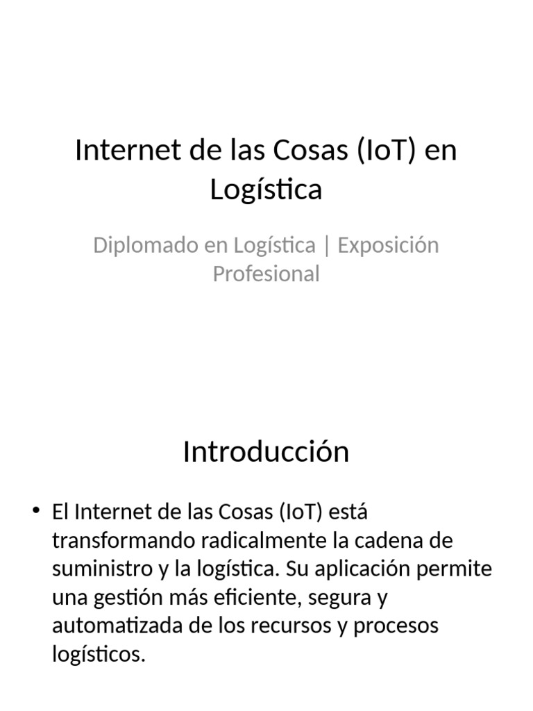 IoT Logistica Profesional | PDF | Internet de las Cosas | Logística