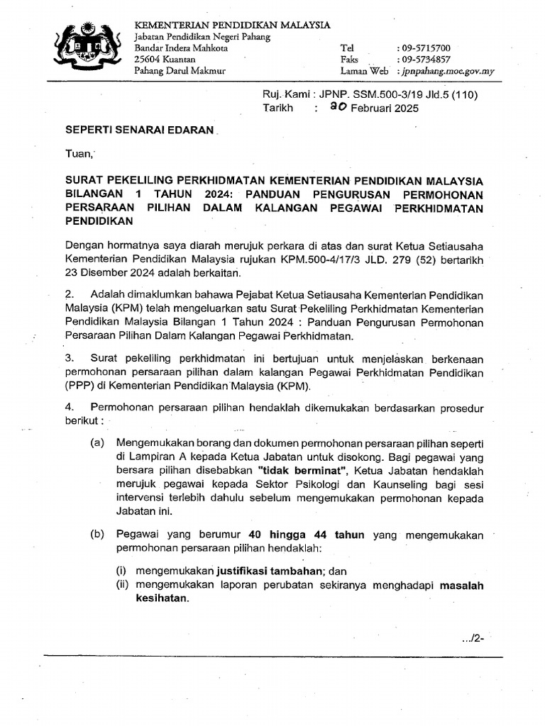 SPP KPM Bil 1 Tahun 2024 | PDF