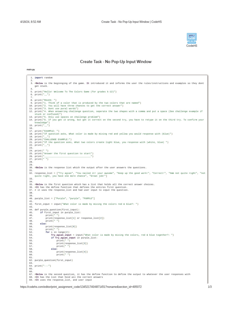 Ap24 CSP Create FRQ 1 Set 1 Sample C Program Code | PDF | Yellow