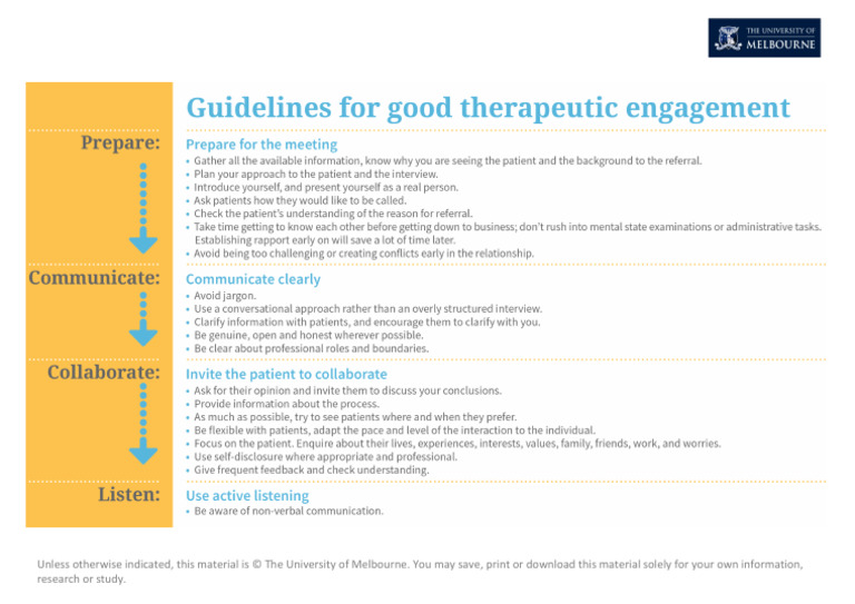 Guidelines For Good Therpeutic Engagement | PDF