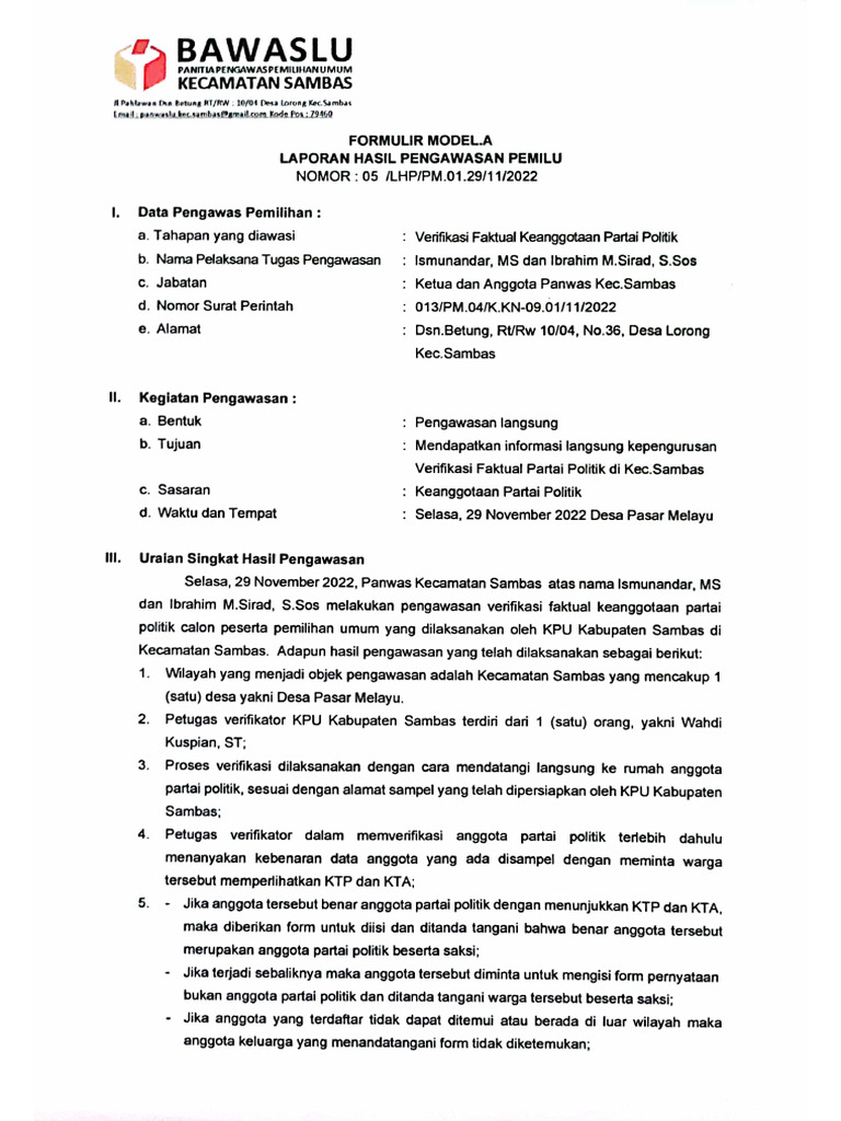 29-11-2022 Form A Pasar Melayu | PDF