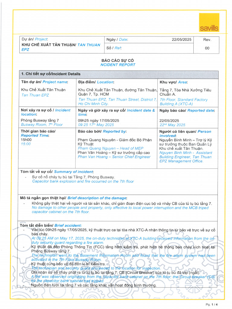 TTC - Incident Report - 17.05.2025 (V-E) Sent To TTC | PDF